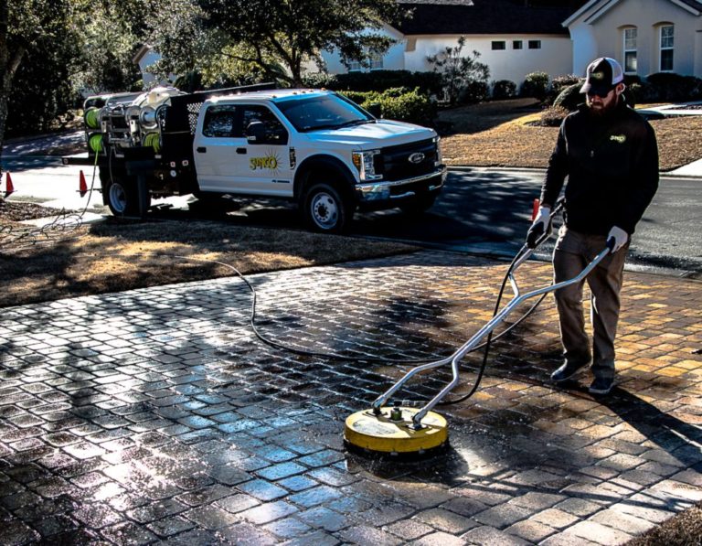 Pressure Washing Brick Pavers - Sunco Exterior Solutions